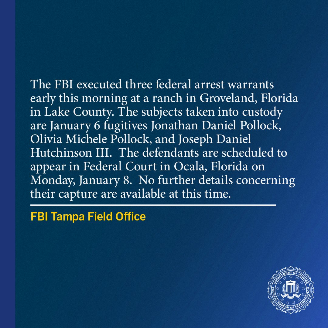 FBI in Florida Arrests 3 Fugitives from Jan. 6 Capitol Riot - Florida Daily